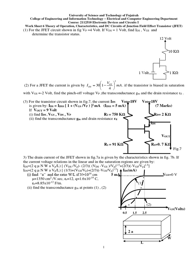 Work Sheet 6 | PDF | Electrical Resistance And Conductance | Computer Engineering