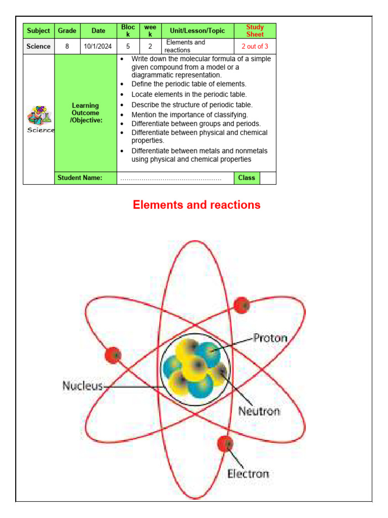 Metals and Nonmetals Using Physical and Chemical Properties | PDF ...