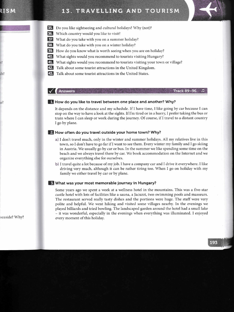 B1 13. Travelling and Tourism | PDF | Tourism