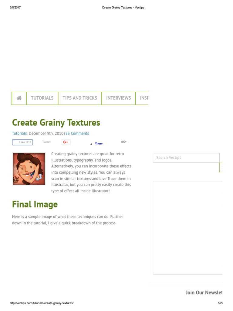 Create Grainy Textures - Vectips | PDF | Texture Mapping | Pixel