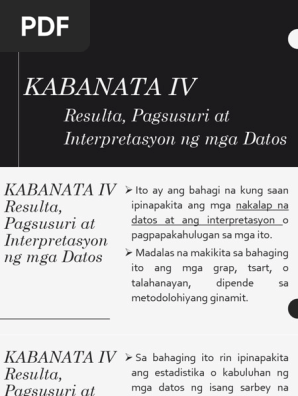 Kabanata Iv Pananaliksik