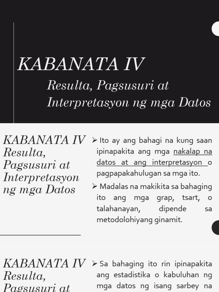 Aralin3.1-Kabanata-IV-Paglalahad-ng-Resulta-ng-pananaliksik | PDF