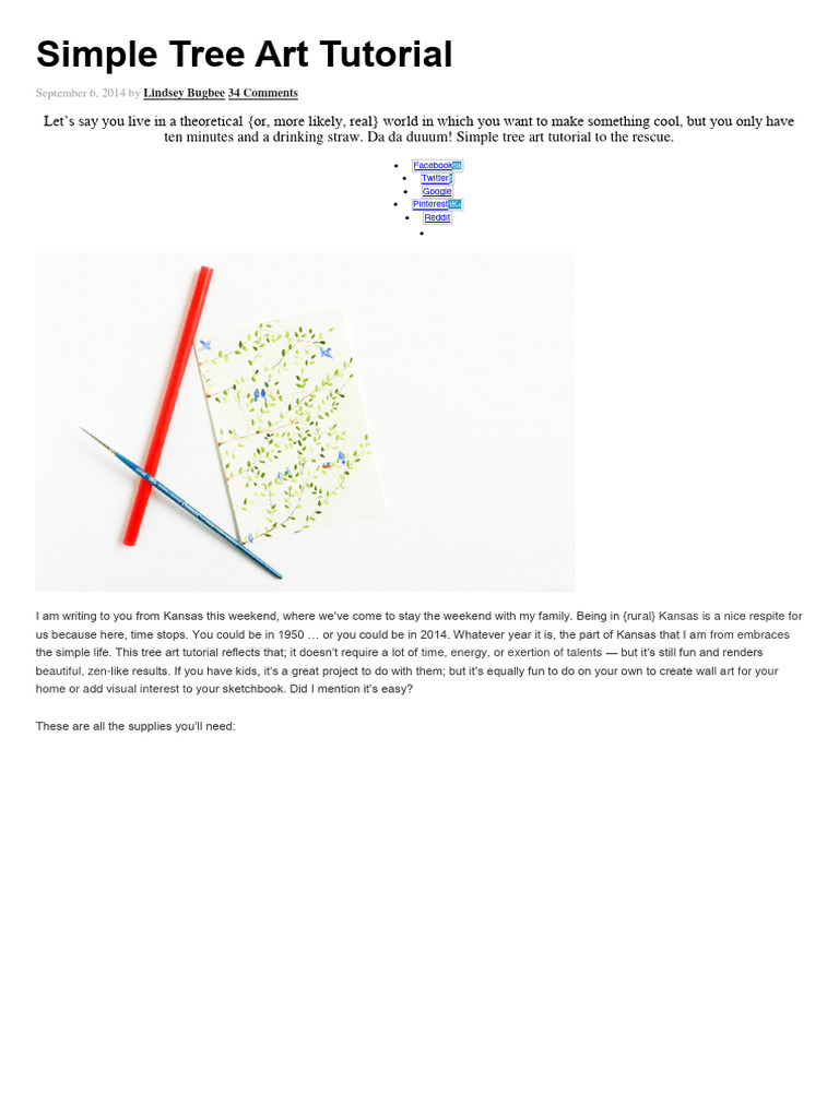 Simple Tree Art Tutorial | PDF