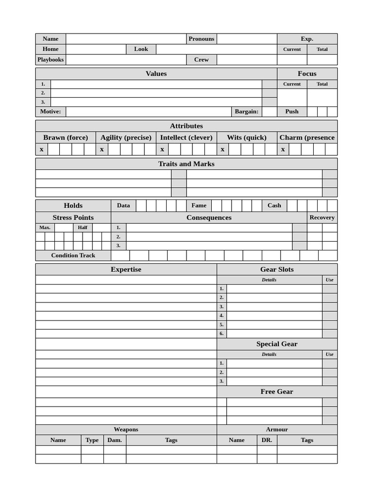 Simple d6 (2023) - Char Sheet | PDF