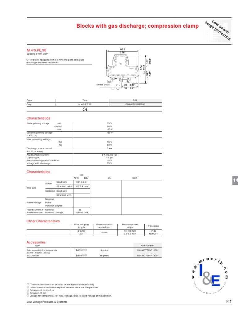 ABB Blocks With Gas Discharge, Compression Clamp | PDF