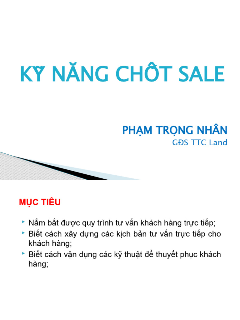 Ky Nang Chot Sale BĐS | PDF