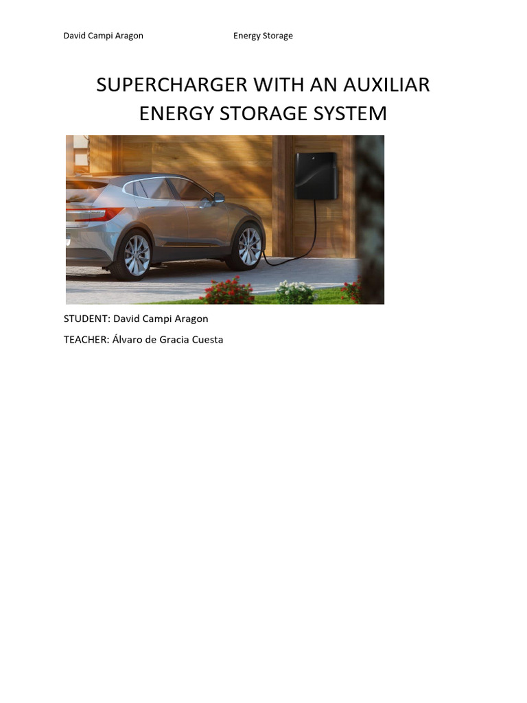 Project Energy Storage | PDF | Electric Vehicle | Battery Charger
