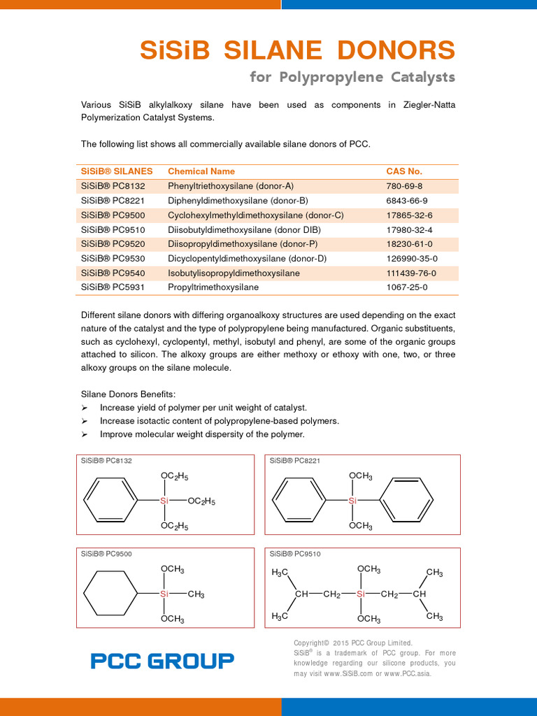 SiSiB Silane Donors | PDF | Chemical Substances | Polymer Chemistry