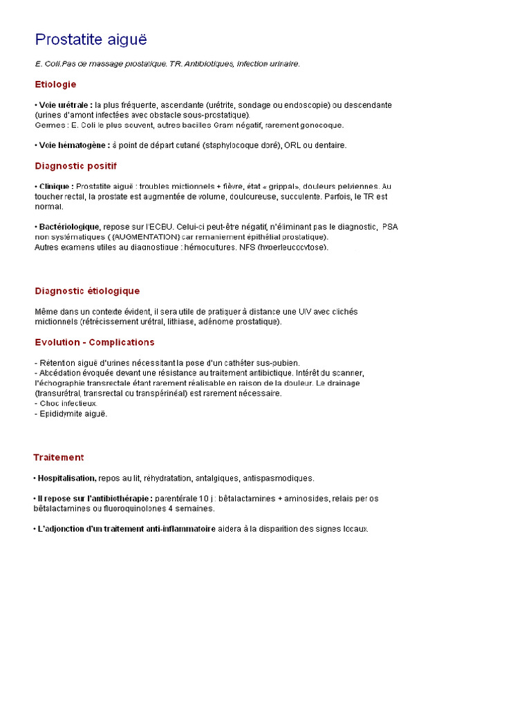 Prostatite Aigue | PDF