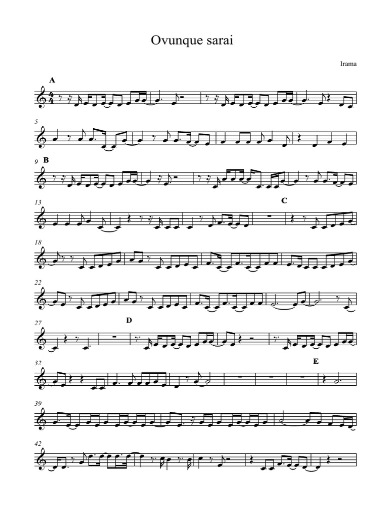 Ovunque Sarai Spartito | PDF
