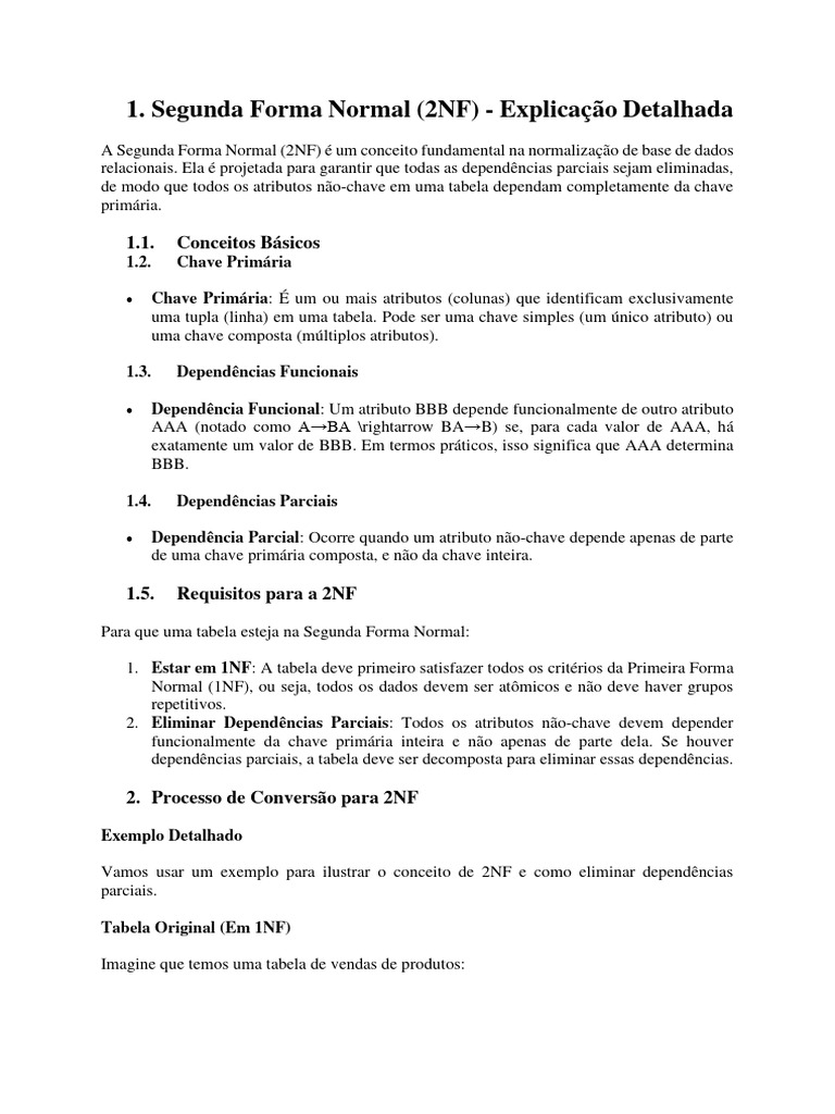 Segunda Forma Normal | PDF | Informática