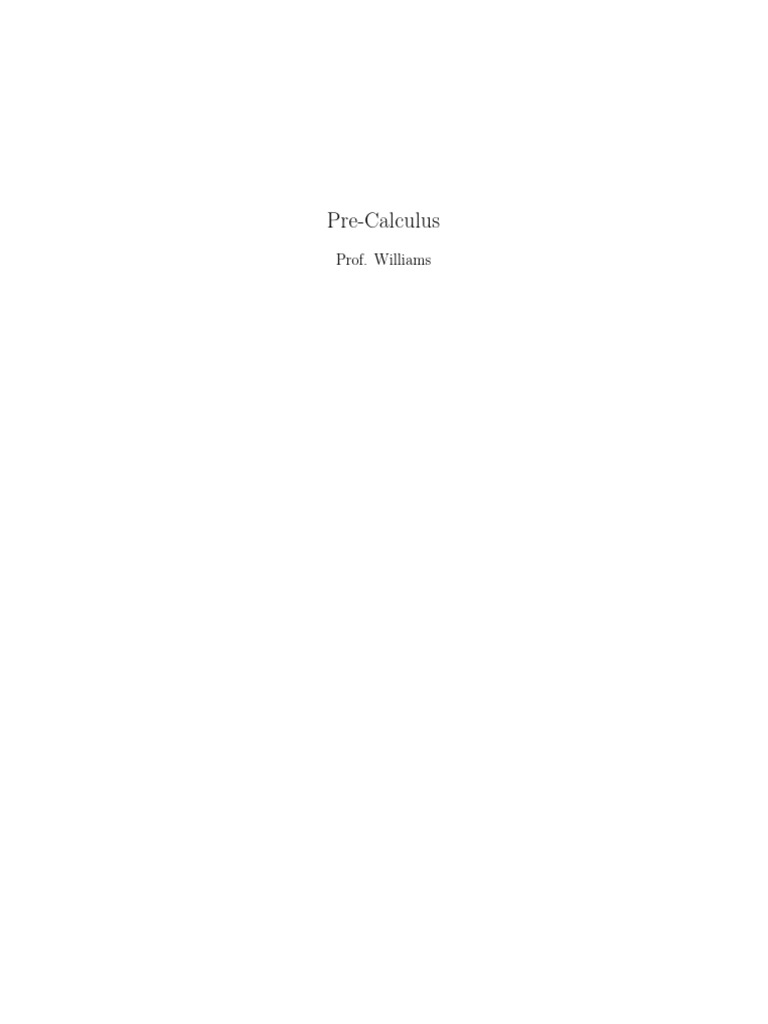 Pre-Calculus Course Reader | PDF | Trigonometric Functions | Numbers Pre-Calculus Course Reader | PDF | Trigonometric Functions | Numbers