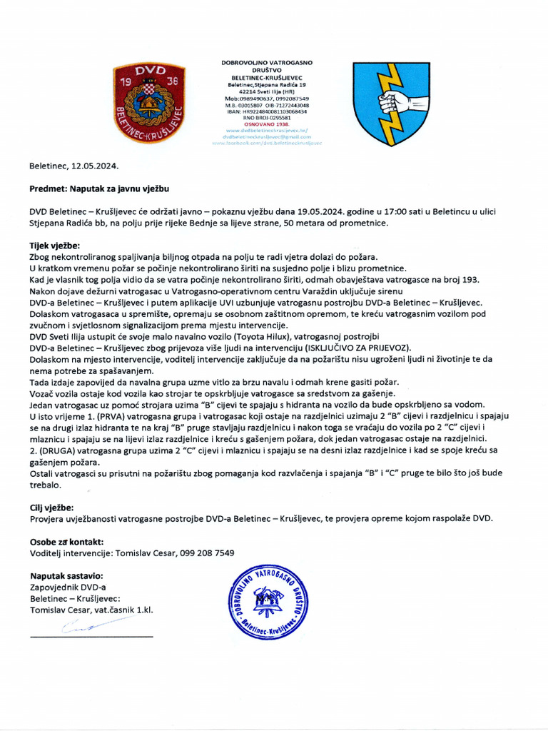 Naputak Za Javnu Beletinec 2024 | PDF