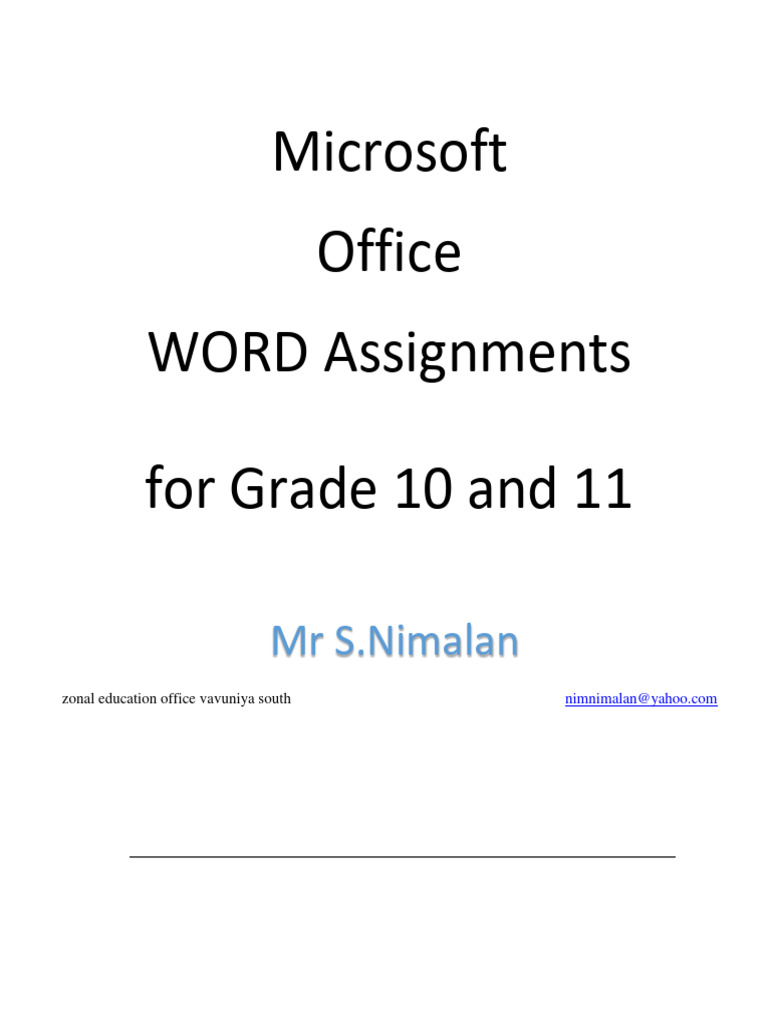 Word Assgmnt ICT GR 10, 11 | PDF | Typography | Text