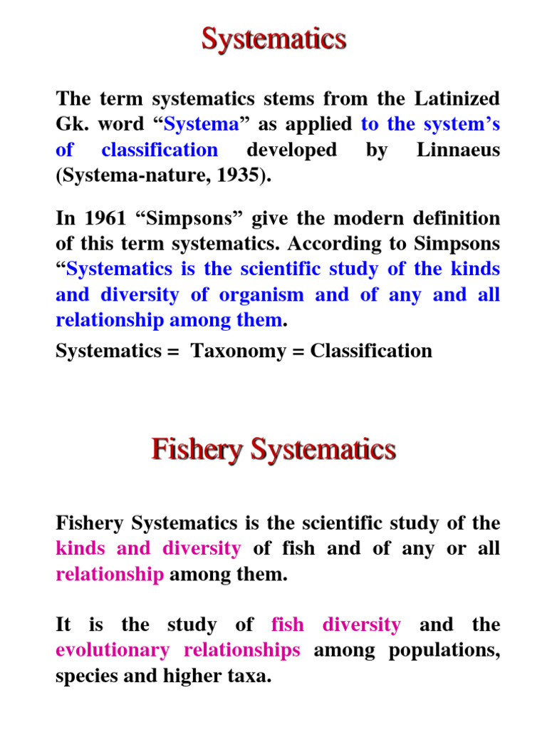 Overview of Systematics in Biology | PDF | Taxonomy (Biology) | Species