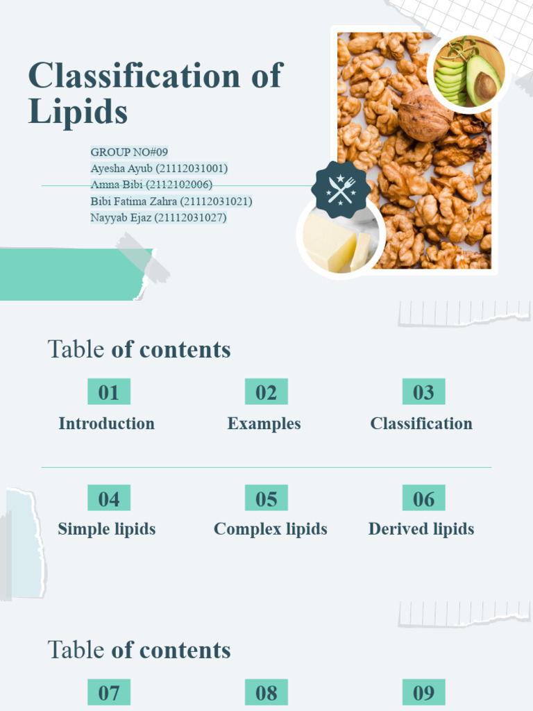 9. Classification of lipids | PDF | Lipid | Triglyceride