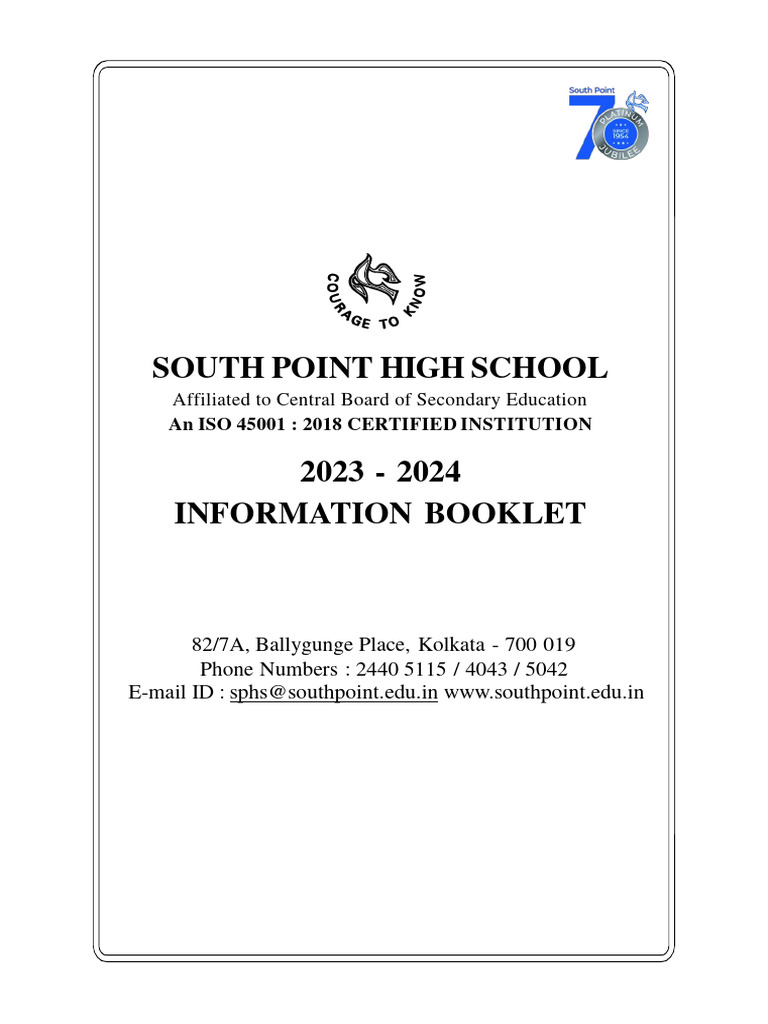South Point High School Info Booklet | PDF | Computer Security | Security