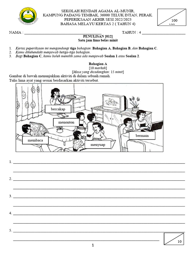 PAS 22_23 BM2 thn4 | PDF