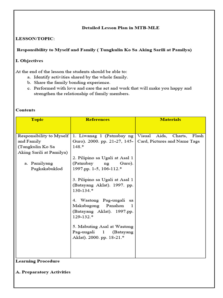 Detailed Lesson Plan in MTB-MLE | PDF | Wellness