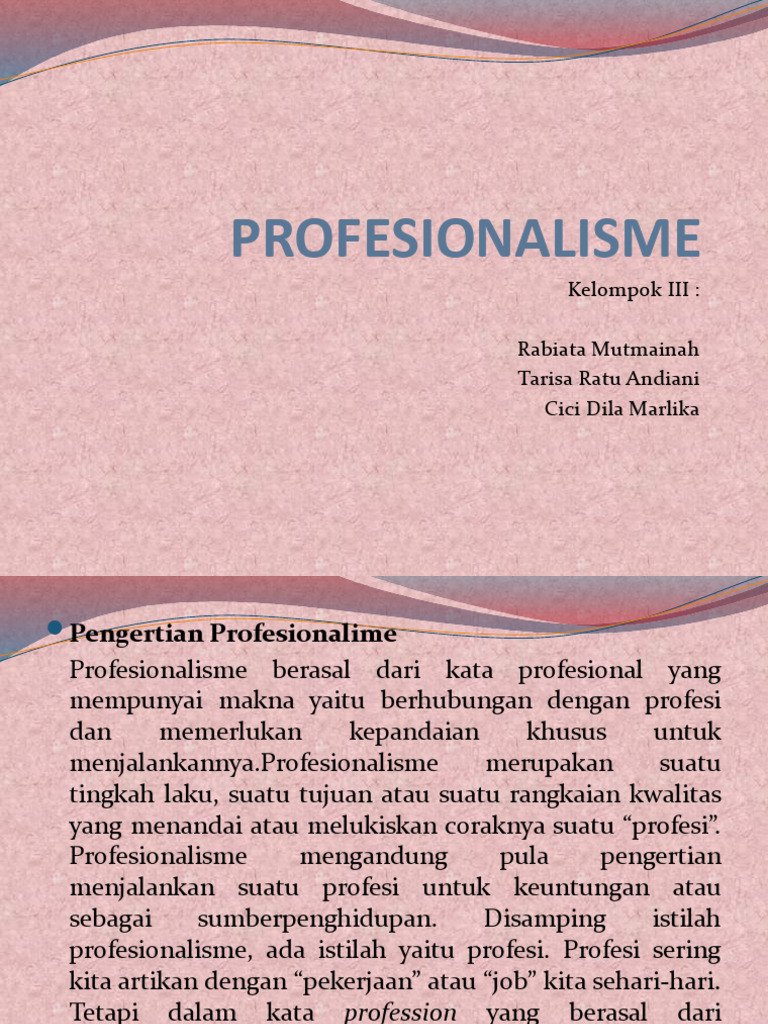 PROFESIONALISME | PDF