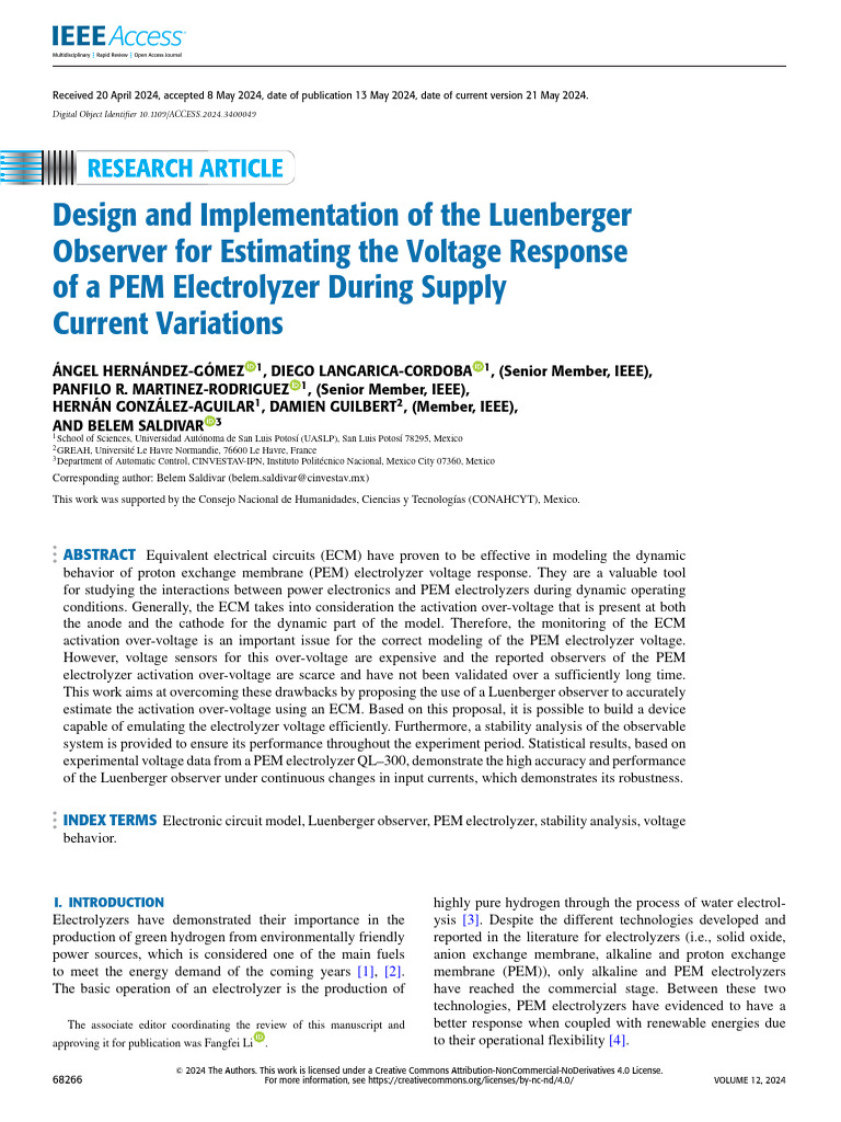 Design and Implementation of The Luenberger Observer For Estimating The ...