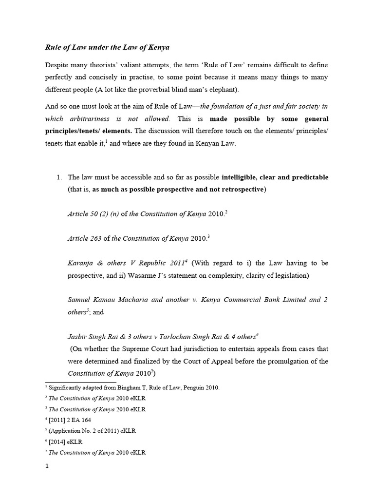 Understanding Rule of Law in Kenya | PDF | Constitution | Rule Of Law