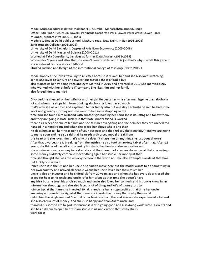 Model Mumbai Address Detail | PDF