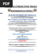 Kcse 2024 Math PP1 QS - Code 01 | PDF | Acceleration | Circle