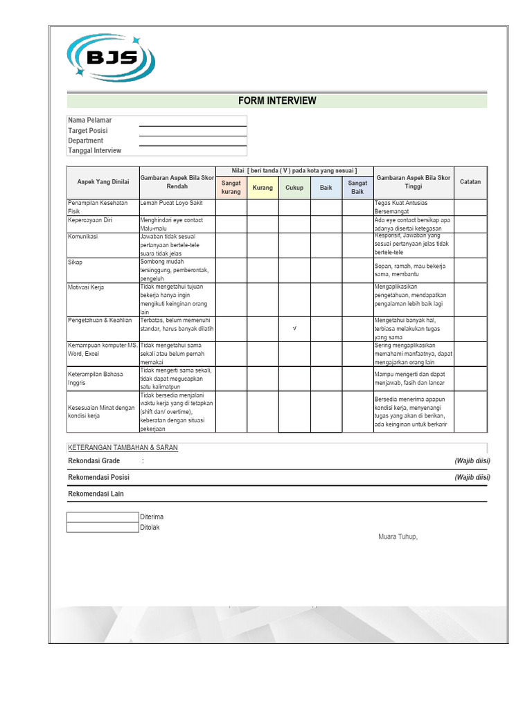 Form Interview | PDF