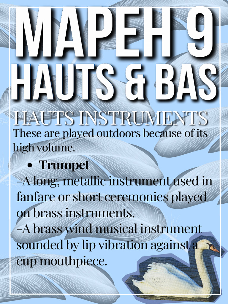 MAPEH 9 Hauts & Bas Instruments | PDF | String Instruments | Violin