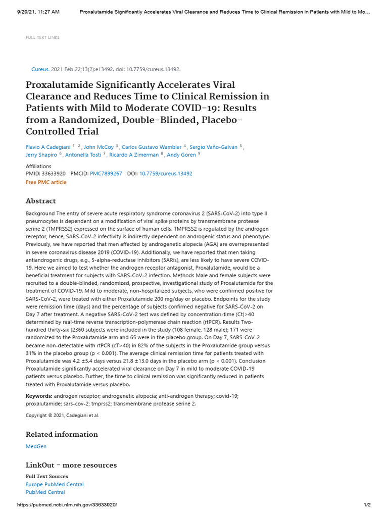 2021 Feb 22 13 (2) :e13492. Doi: 10.7759/cureus.13492 | PDF | Clinical ...