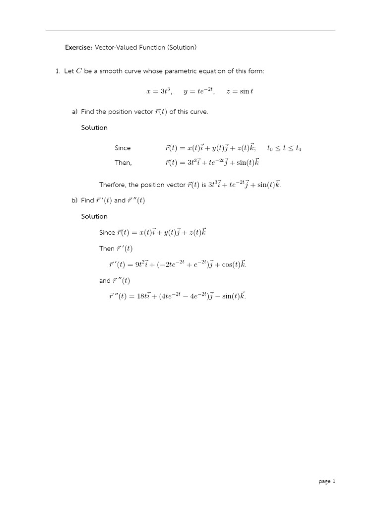 ExerciseM2 P2 Solution Inter+edit | PDF | Space | Mathematical Physics
