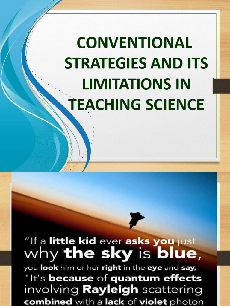 Conventional Strategies and Its Limitations in Teaching Science | PDF ...