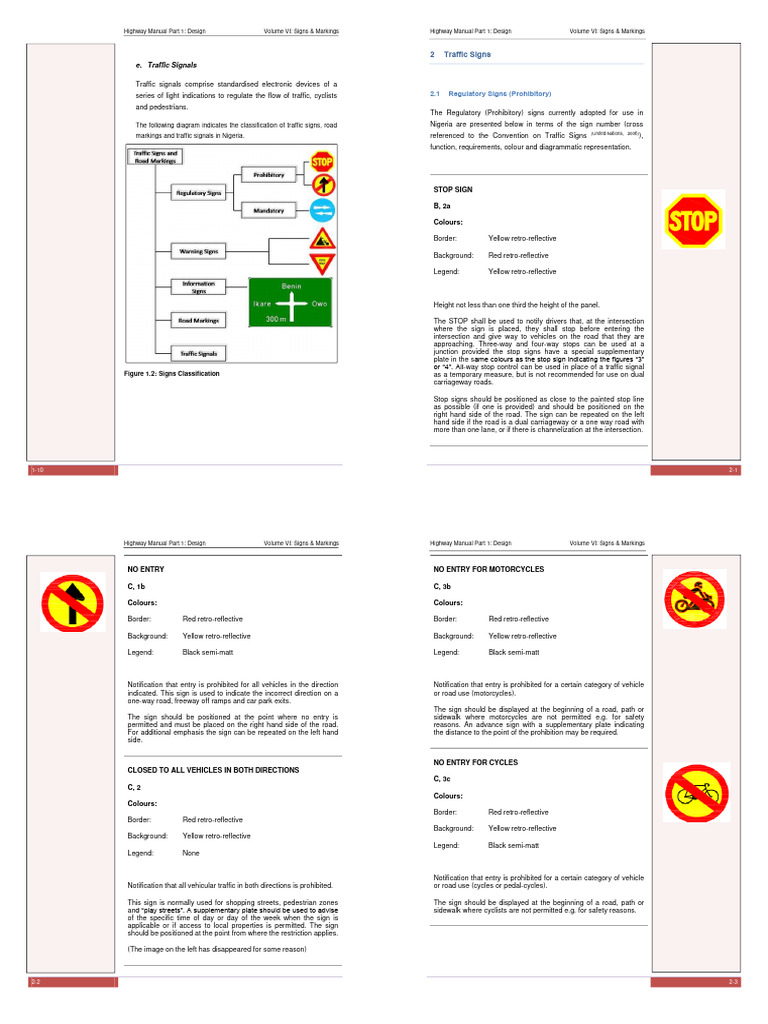 Ministry of Works - Road Signs 2 | PDF | Traffic | Traffic Light