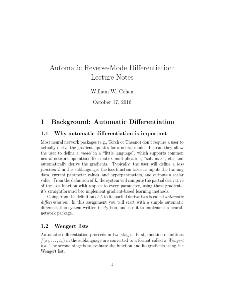 Autodiff | PDF | Derivative | Parameter (Computer Programming)