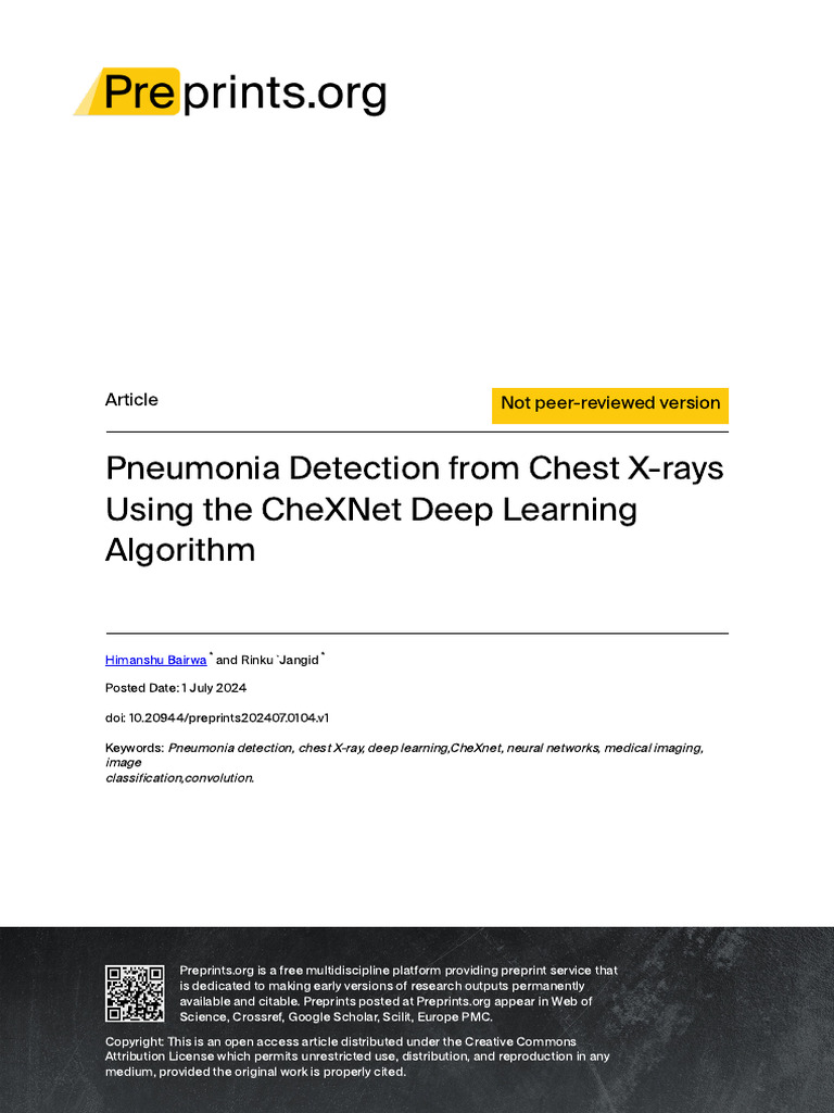 02 Pneumonia - Detection - From - Chest - X-Rays - Using - The - CH ...