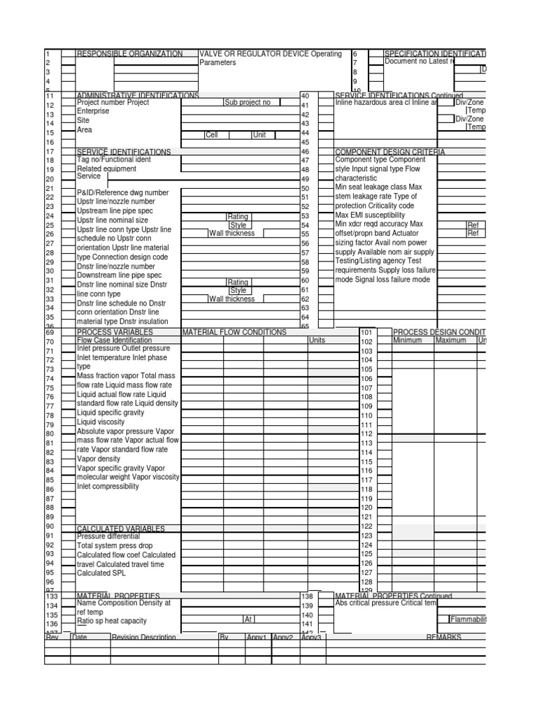 251593001-ISA-Format-Operating Parameters | PDF | Flow Measurement ...