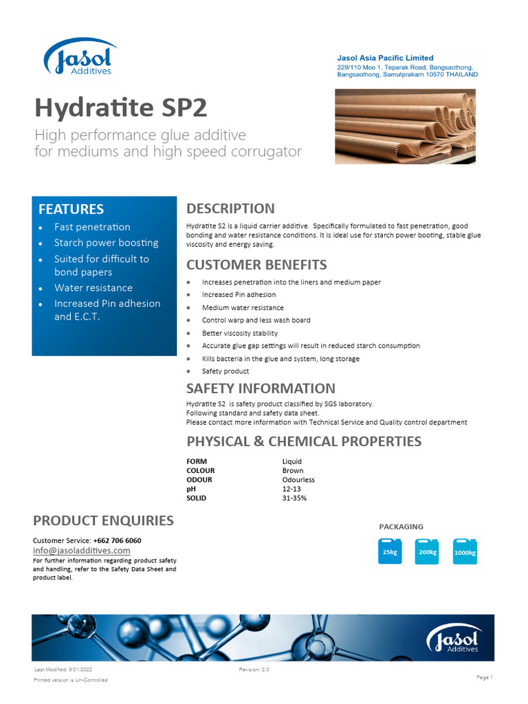 Hydratite SP2: High Performance Glue Additive For Mediums and High ...