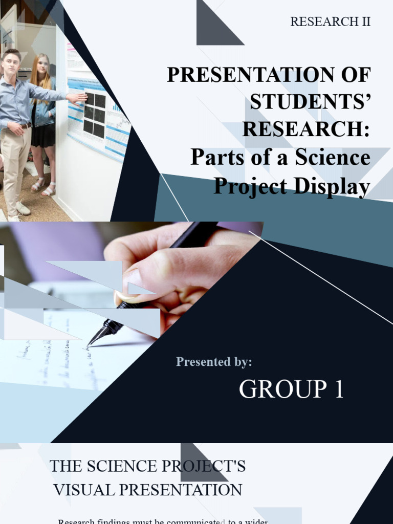 Presentation of Students' Research Parts of A Science Project Display ...