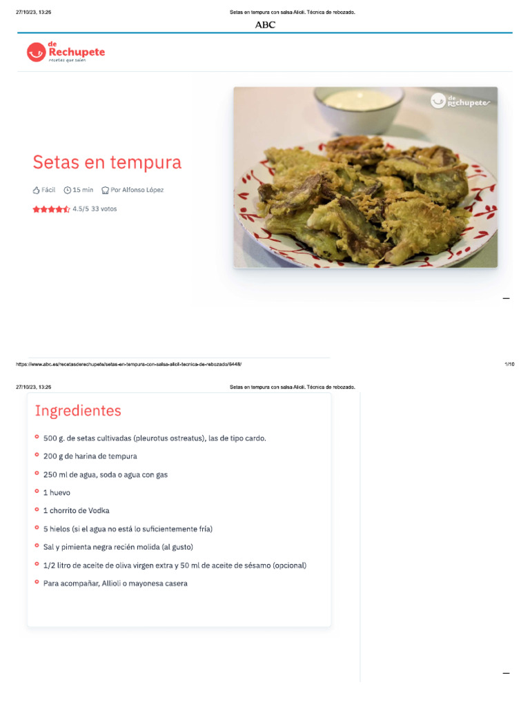 Setas en Tempura | PDF