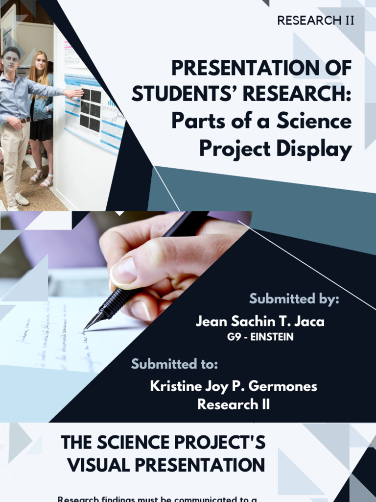 Presentation of Students' Research Parts of A Science Project Display ...