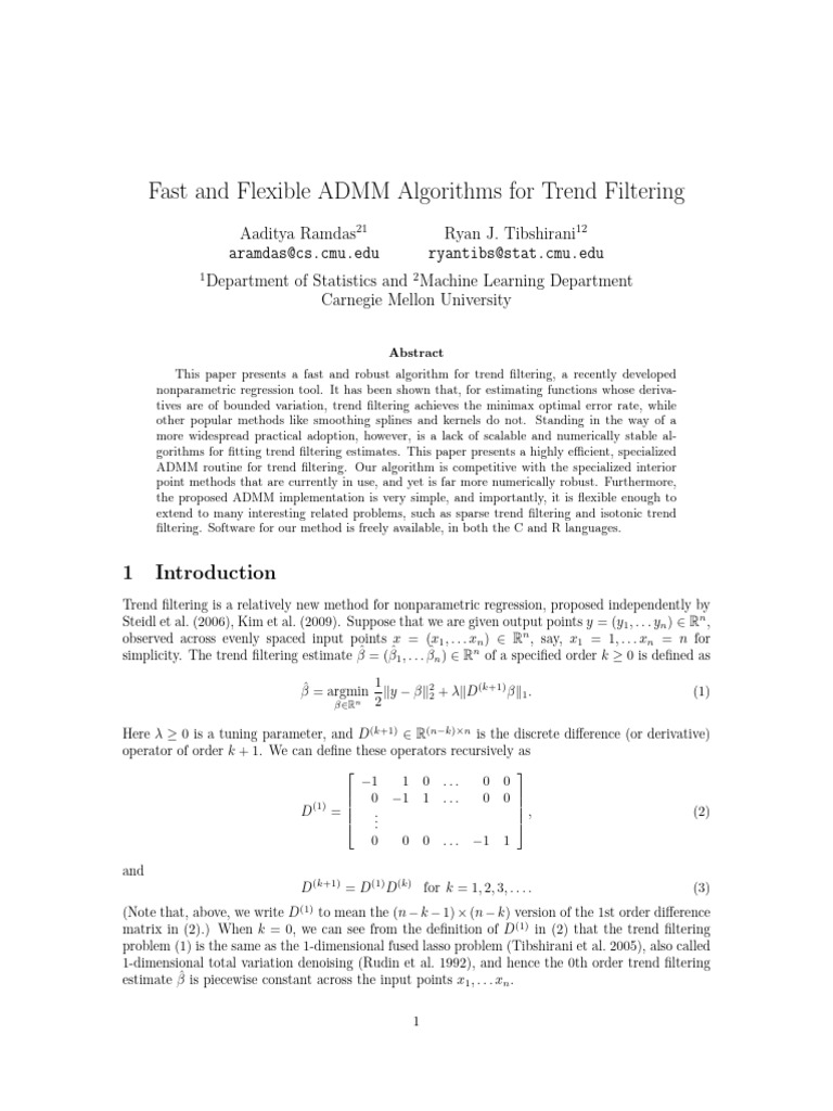 Ramdas ADMM | PDF | Mathematical Optimization | Spline (Mathematics)