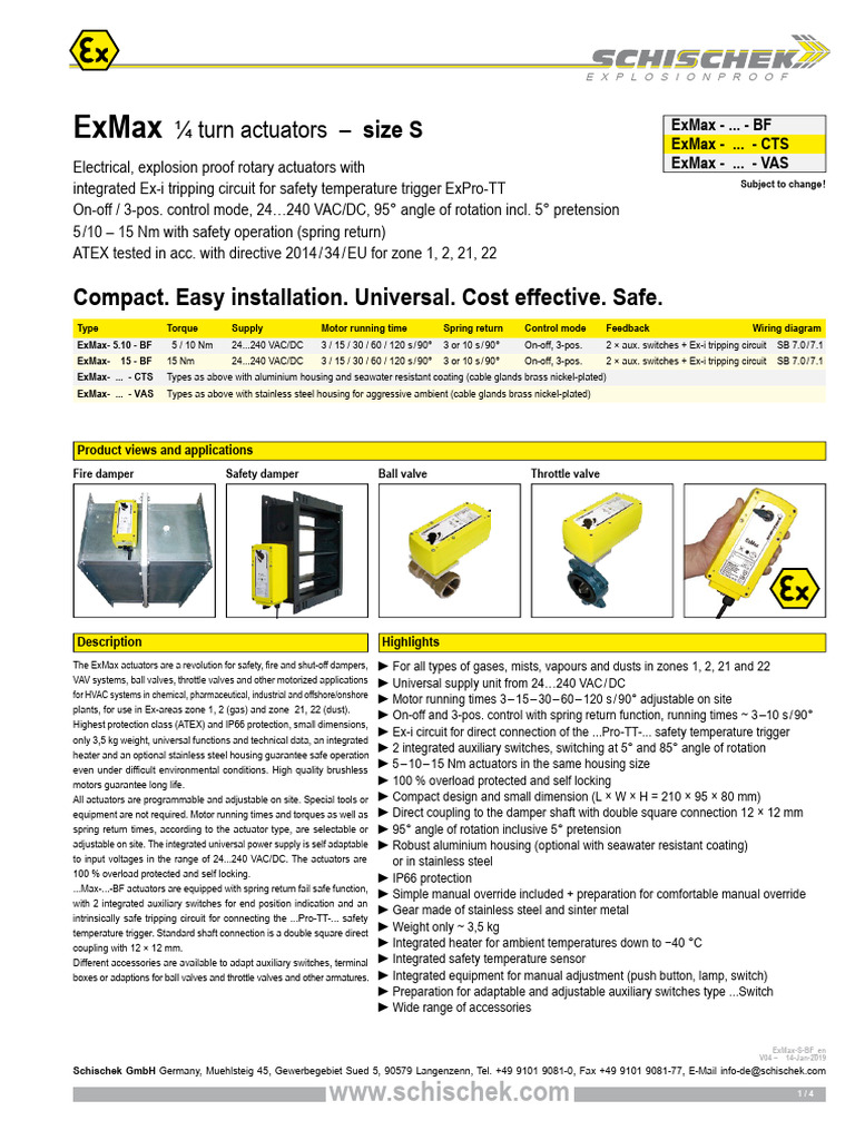ExMax S BF - en | PDF | Switch | Electric Motor