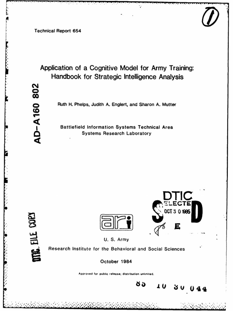 Cognitive Model for Army Training Handbook | PDF | Intelligence ...