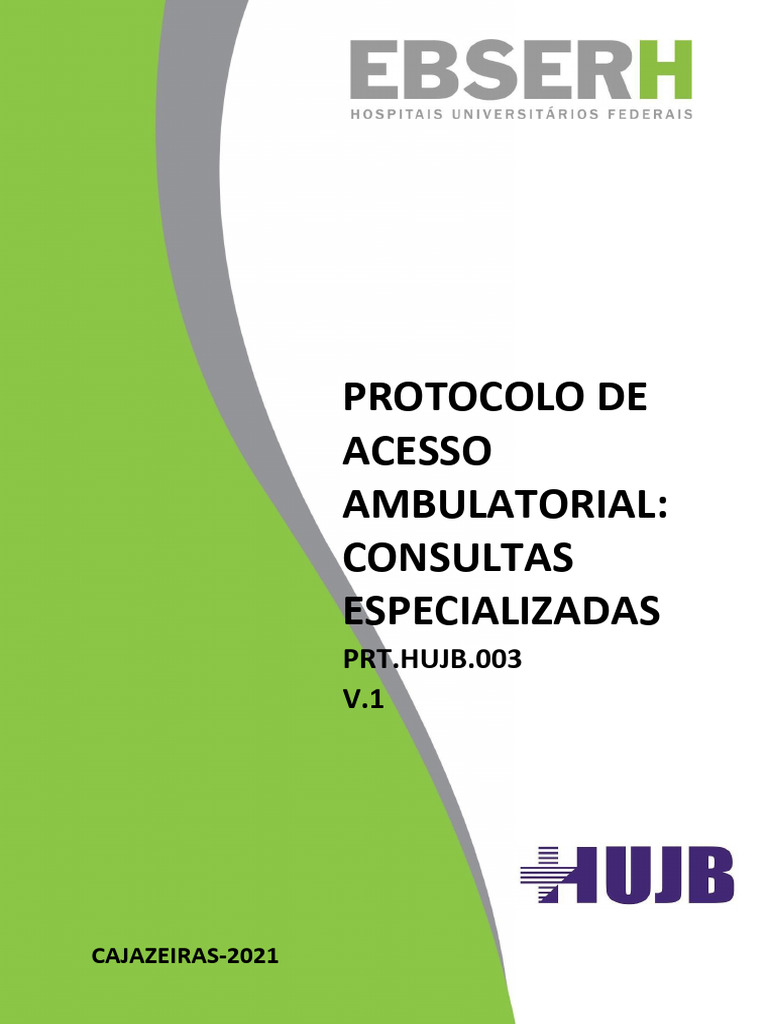 PRT HUJB 003AcessoAmbulatorialConsultasEspecializadas | PDF | Doenças e ...