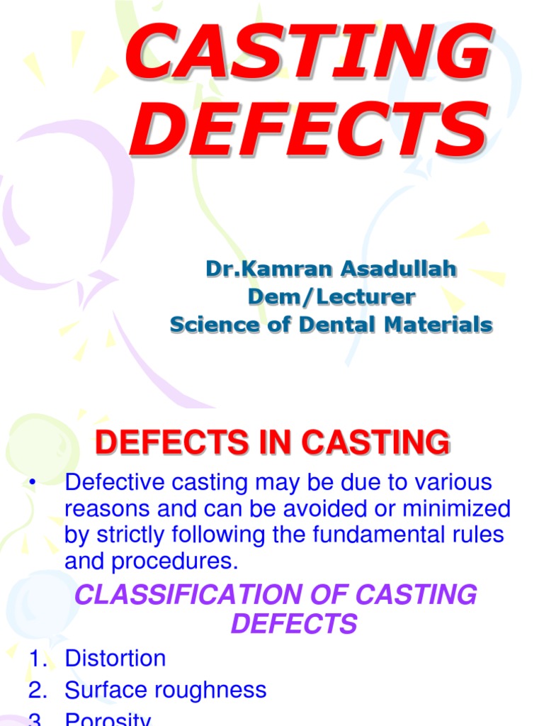 Casting Defects | PDF | Casting (Metalworking) | Chemical Product ...