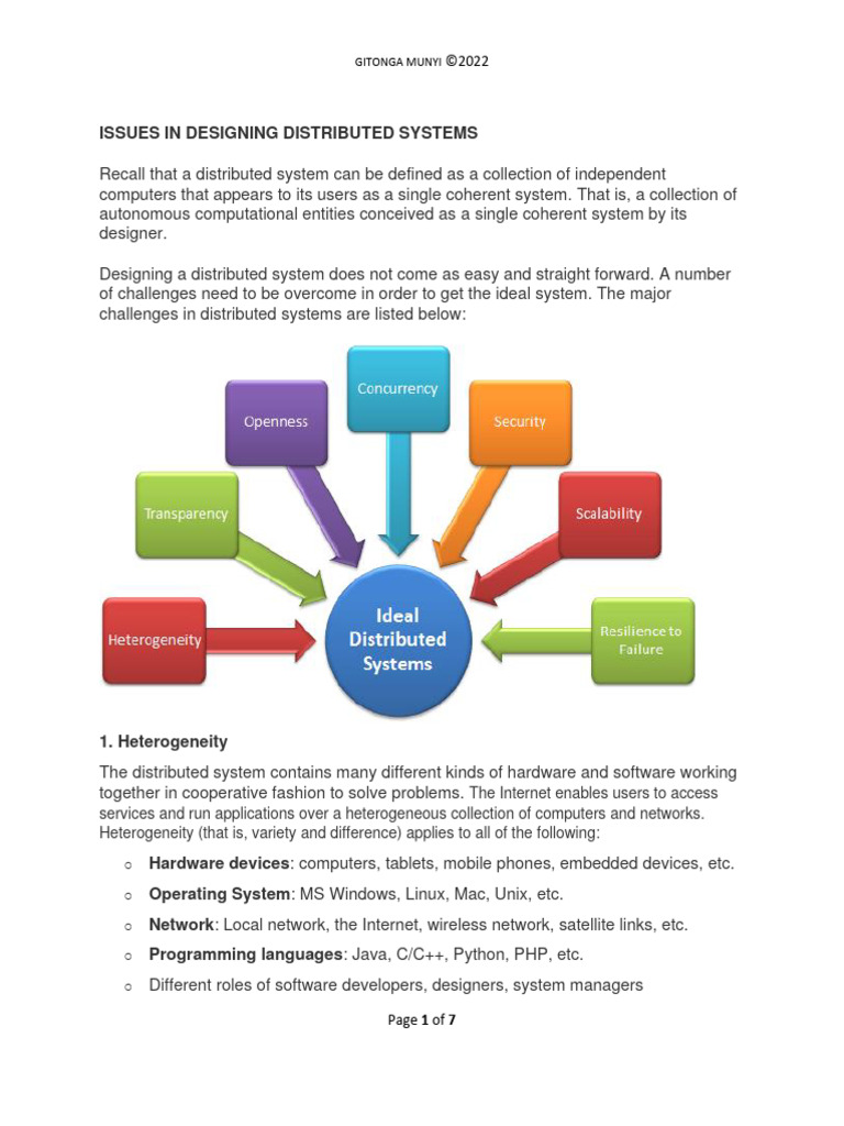 Issues in Designing Distributed Systems | PDF | Computer Network | Distributed Computing