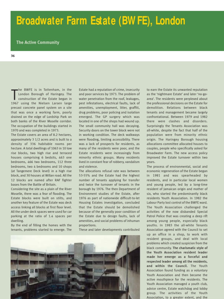 Broadwater Farm Estate: A Community's Struggle | PDF