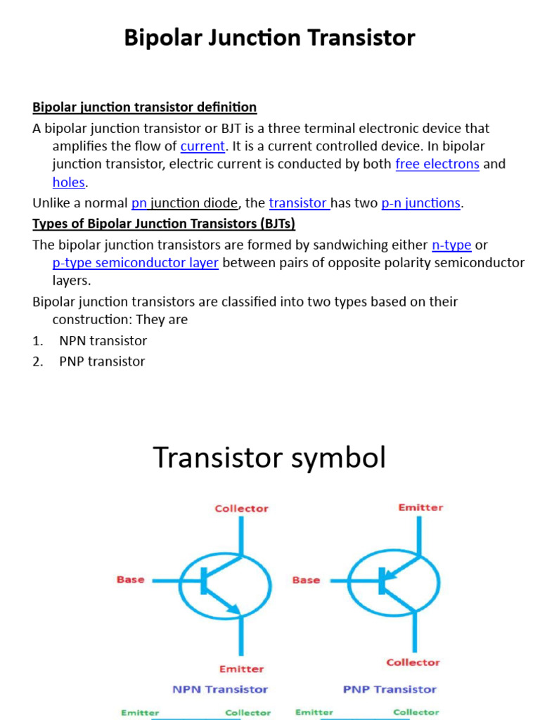 Bipolar Junction Transistor | PDF | Bipolar Junction Transistor | Amplifier