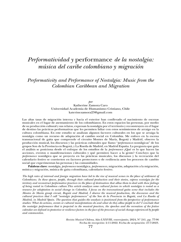 Nostalgia y Música del Caribe Colombiano | PDF | Colombia | Arte de ...